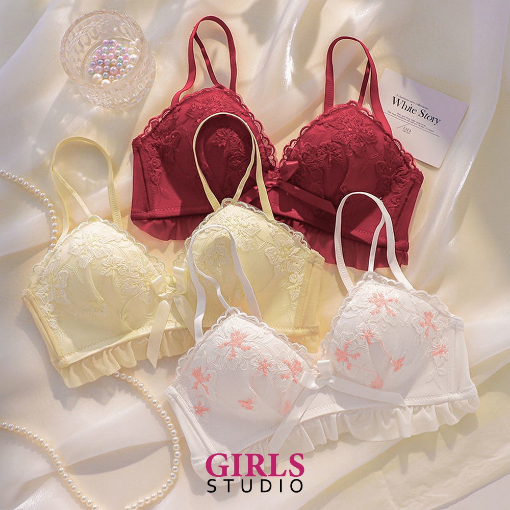 Jual Bra Renda Wanita Motif Pita Pakaian Dalam Tanpa Kawat / Bra Lace ...