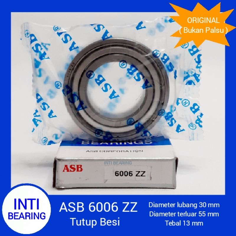 Jual BALL BEARING 6006 ZZ ASB 2RS ASB ASLI ORIGINAL LAHER BANTALAN ...