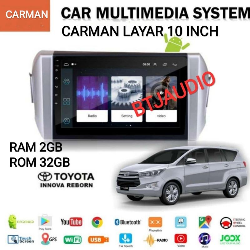 Jual HEAD UNIT TAPE MOBIL ANDROID INNOVA REBORN RAM 2GB ROM 32GB LAYAR ...