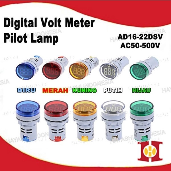 Jual Pilot Lamp LED Dengan Indikator Volt AC 220V AD16-22DSV | Shopee ...