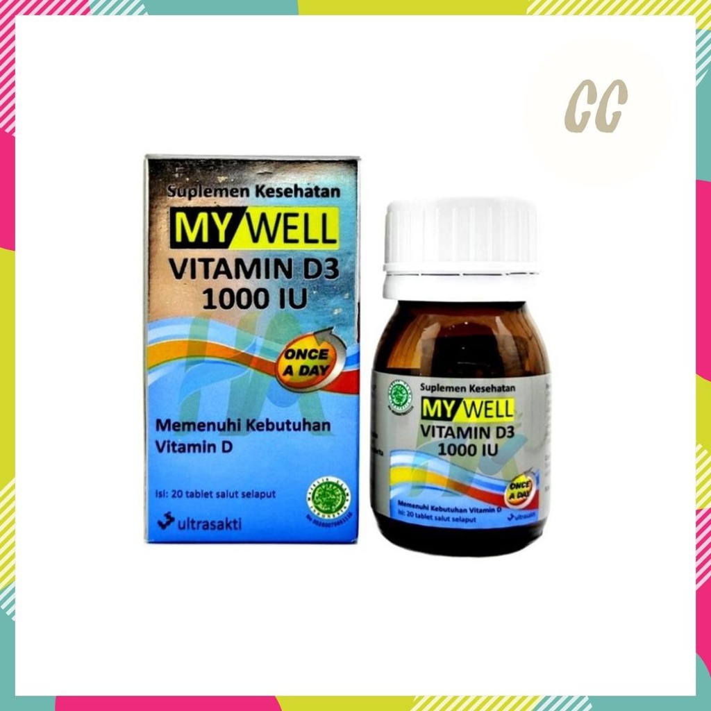 Jual My Well Vitamin D3 1000 IU isi 20 Tablet MyWell Vitamin D Suplemen ...