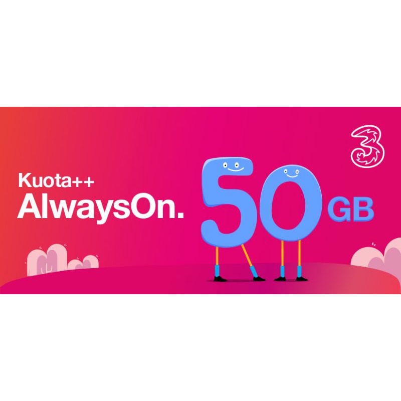 Jual Voucher Isi Ulang Kuota Tri 3 Three Aon 40GB Pamax 6GB 8GB 9GB 12 GB 16GB 50GB Nasional ...