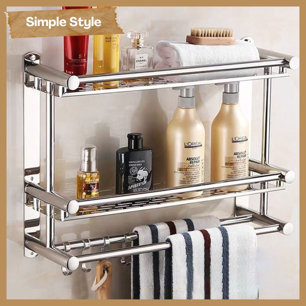 Jual RAK STAINLESS KAMAR MANDI MINIMALIS ELEGANT / RAK HANDUK / RAK ...