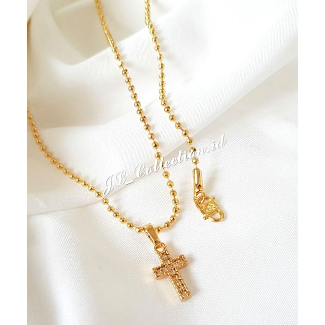 Jual Kalung Salib Dewasa Lapis Emas Yaxiya kalung Salib Emas Permata ...
