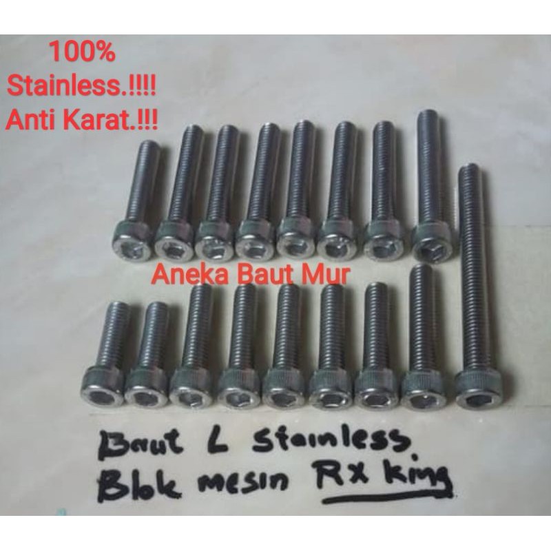 Jual Baut Mesin L Stainless Blok mesin Yamaha RX King Asli Kode THE | Shopee Indonesia