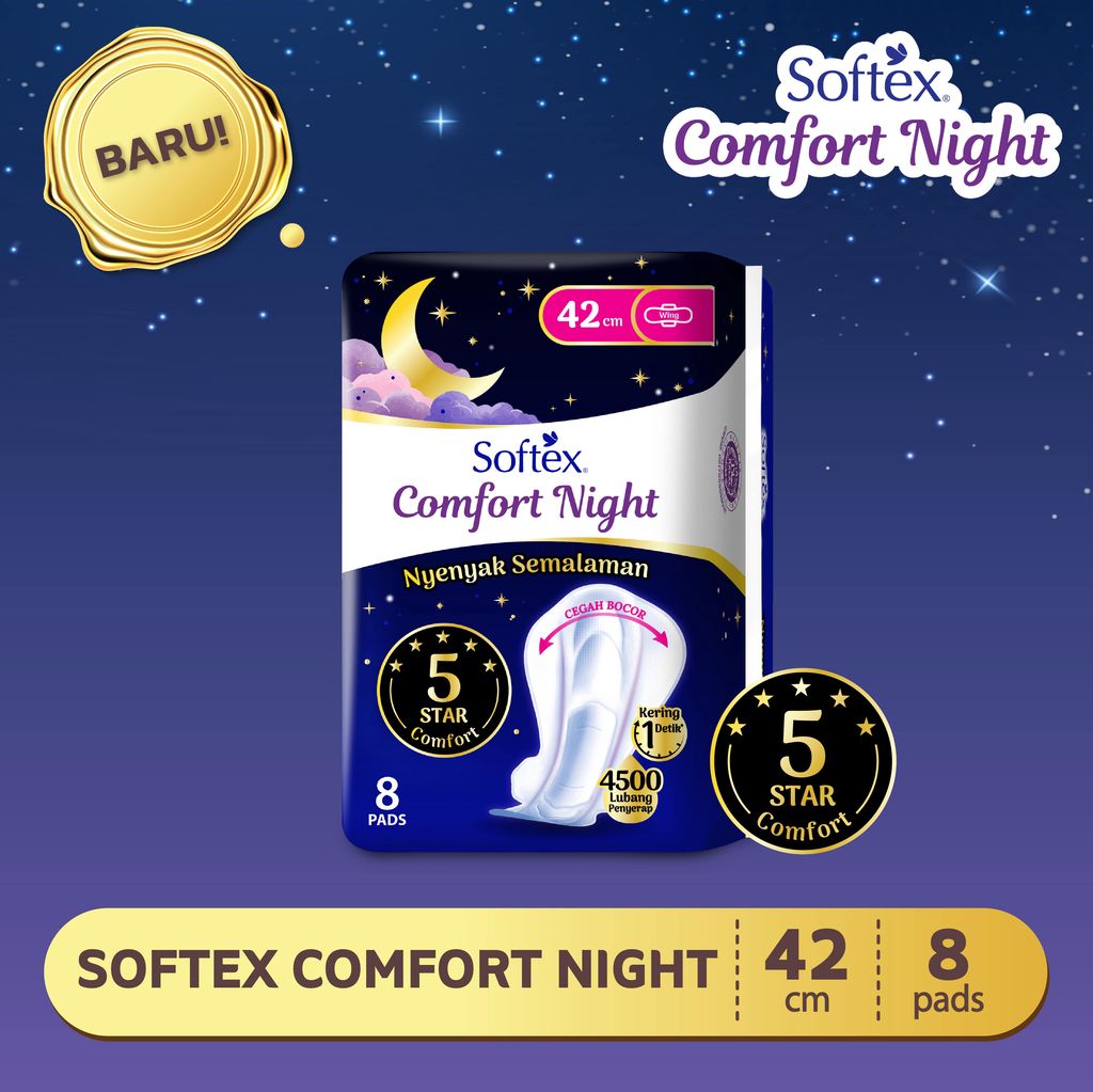 Jual Softex Comfort Night 42cm 8 pads - Pembalut Malam - Spesial Bulan ...