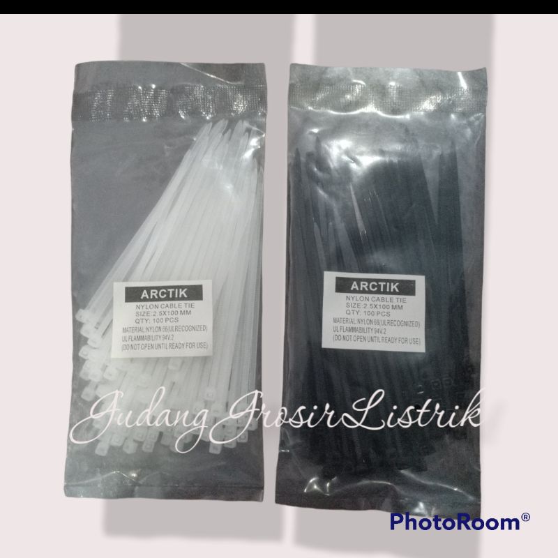 Jual Nylon Cable Tie Arctik 2.5 x 100 mm 100 pcs Kabel ties 10 cm putih ...