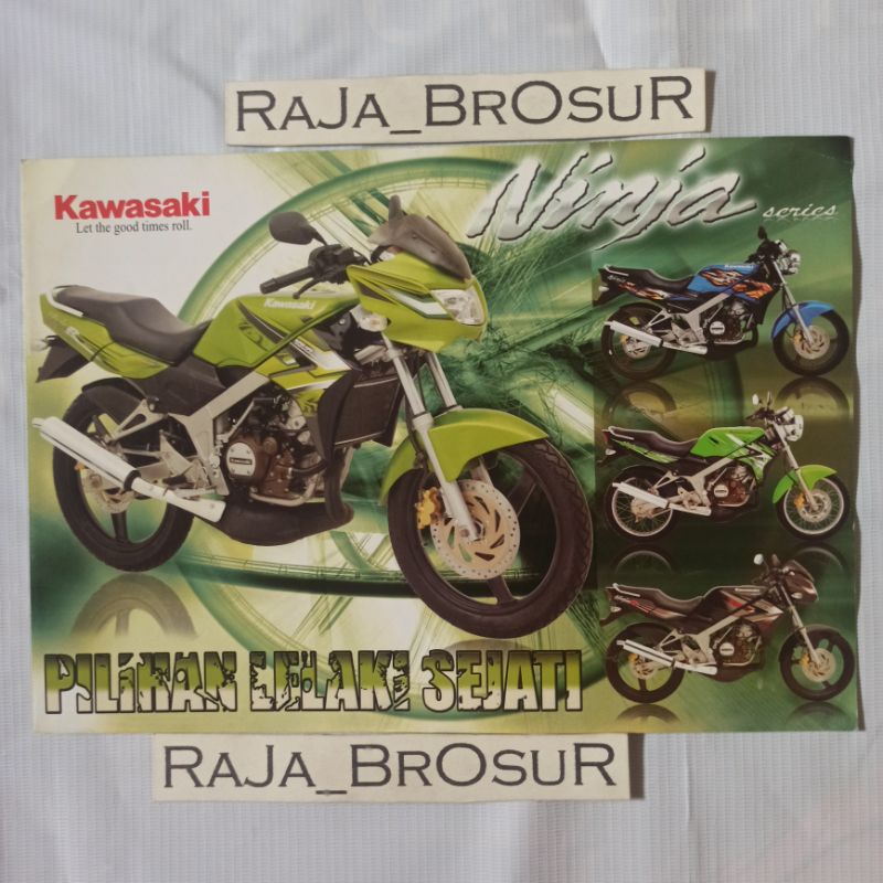 Jual Poster brosur jadul lawas Kawasaki Ninja 150R 2009 6speed 2tak | Shopee Indonesia