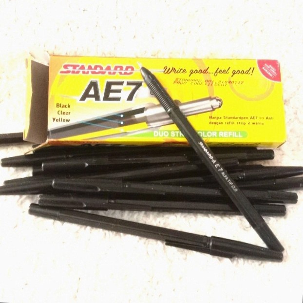 Jual Pulpen Standard AE7 0,5 Hitam Biru Merah Asli | Shopee Indonesia