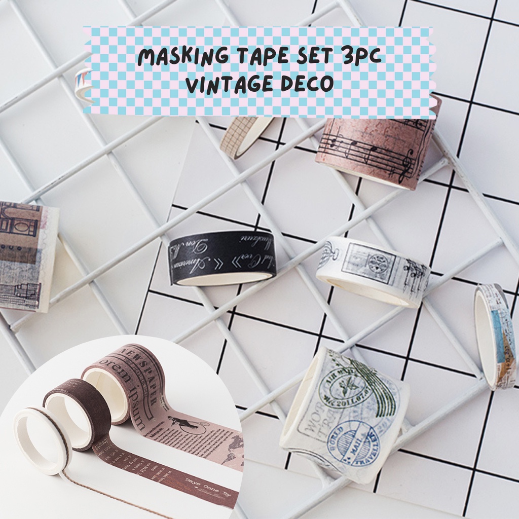 Jual Masking Tape Set 3pc Vintage Deco | Shopee Indonesia