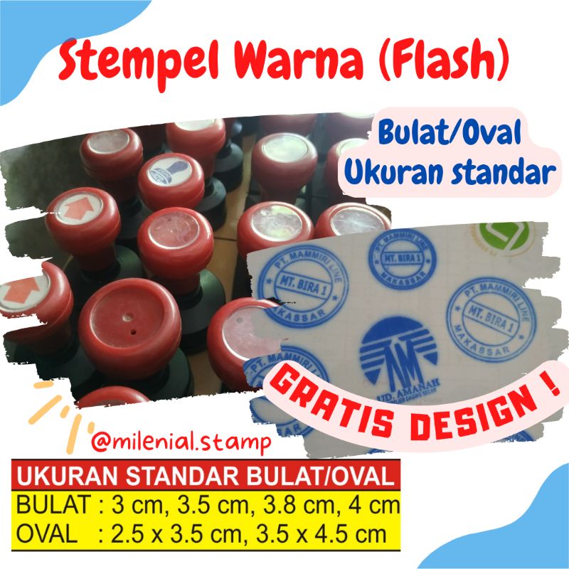 Jual Stempel Warna (Otomatis/Flash) Ukuran Standar Bulat/Oval | Shopee Indonesia