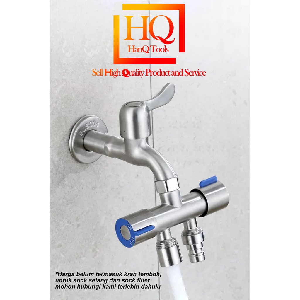 Jual Keran Cabang Double Stop Kran Shower Mandi Selang Mesin Cuci Tembok Angle Valve Air Toilet ...