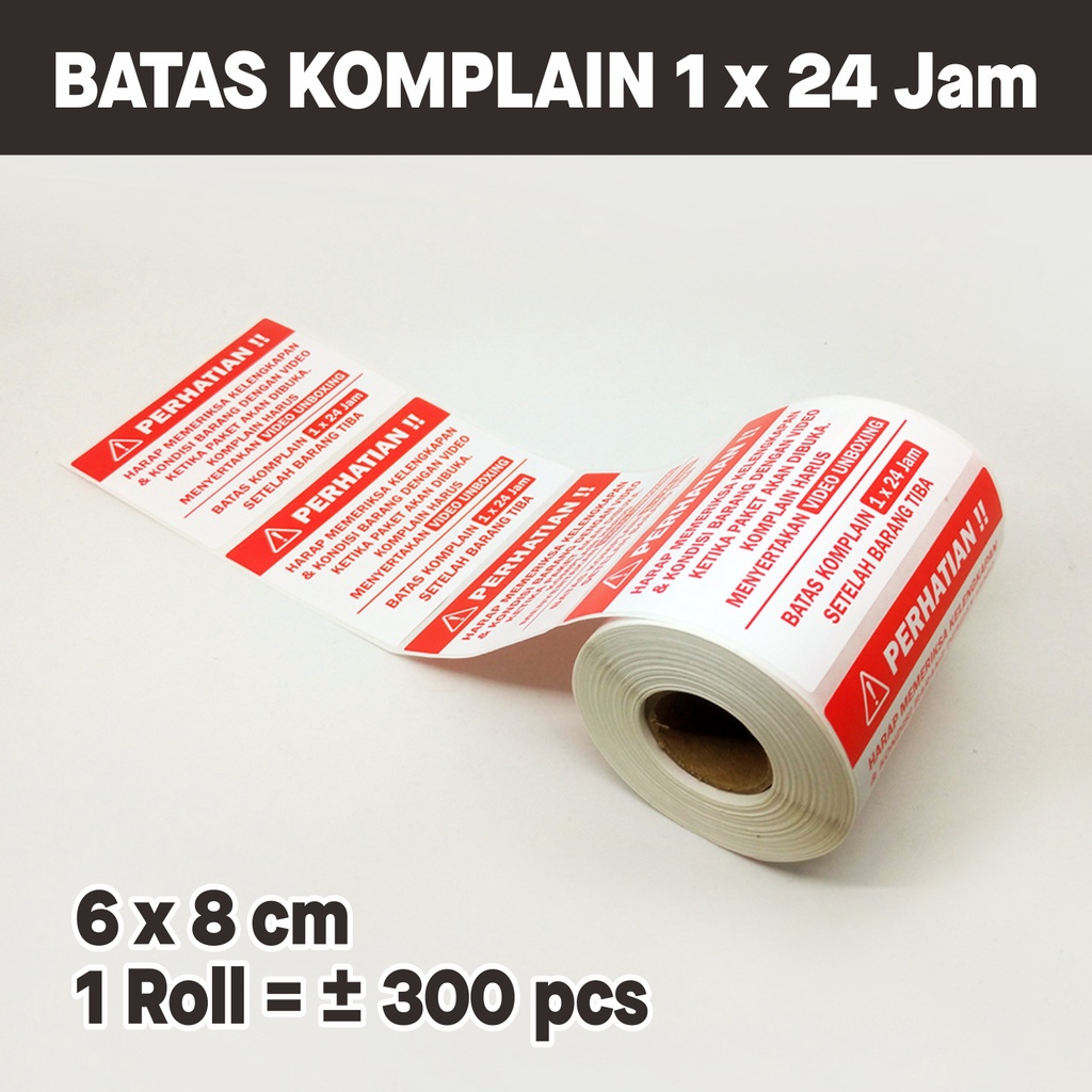 Jual Sticker Label Perhatian Video Unboxing 6 x 8 cm Stiker Packing ...