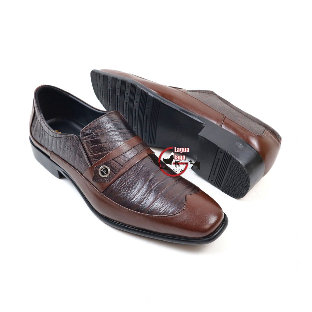 Jual Sepatu Pantofel Pria Formal Model Wingtip Original Kulit Asli L703 ...