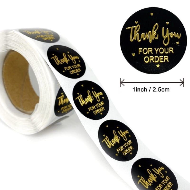 Jual 1 Roll 500pcs Stiker Mini | Stiker Label Tulisan Thank You For ...
