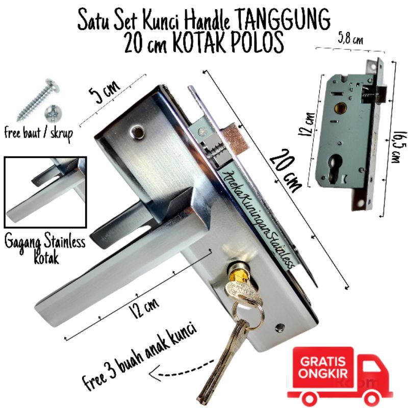Jual handle pintu kunci set / handle pintu set / kunci pintu rumah ...