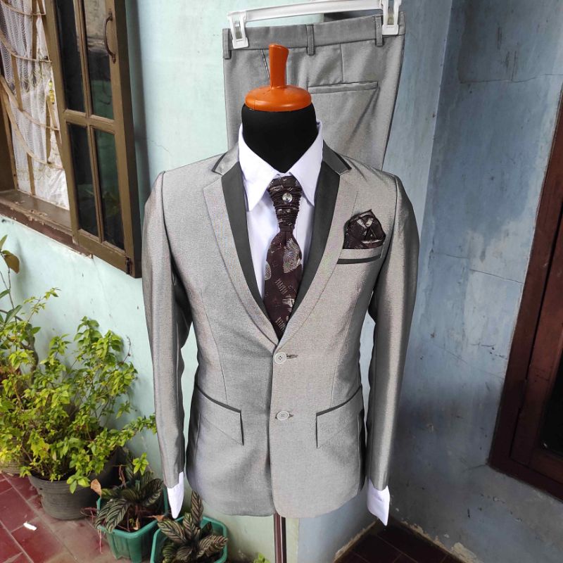 Jual 1 stel jas semi woll jas pengantin jas manten jas nikah jas akat nikah jas wedding jas slim ...