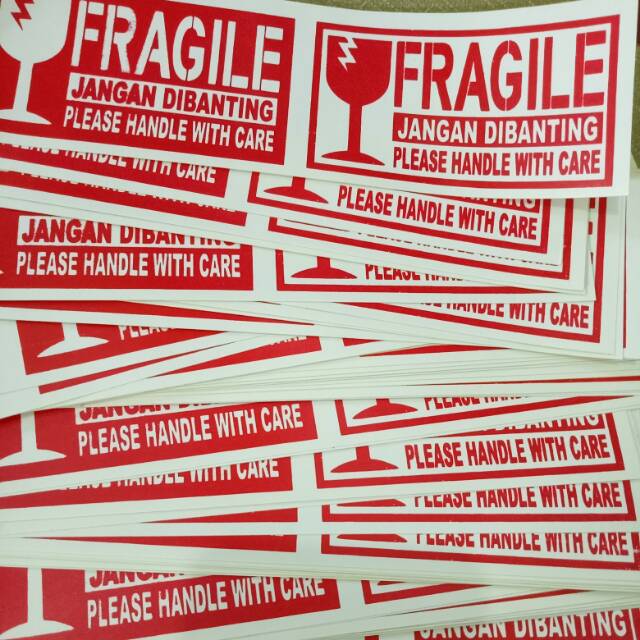 Jual Stiker fragile / jangan dibanting 100pcs | Shopee Indonesia