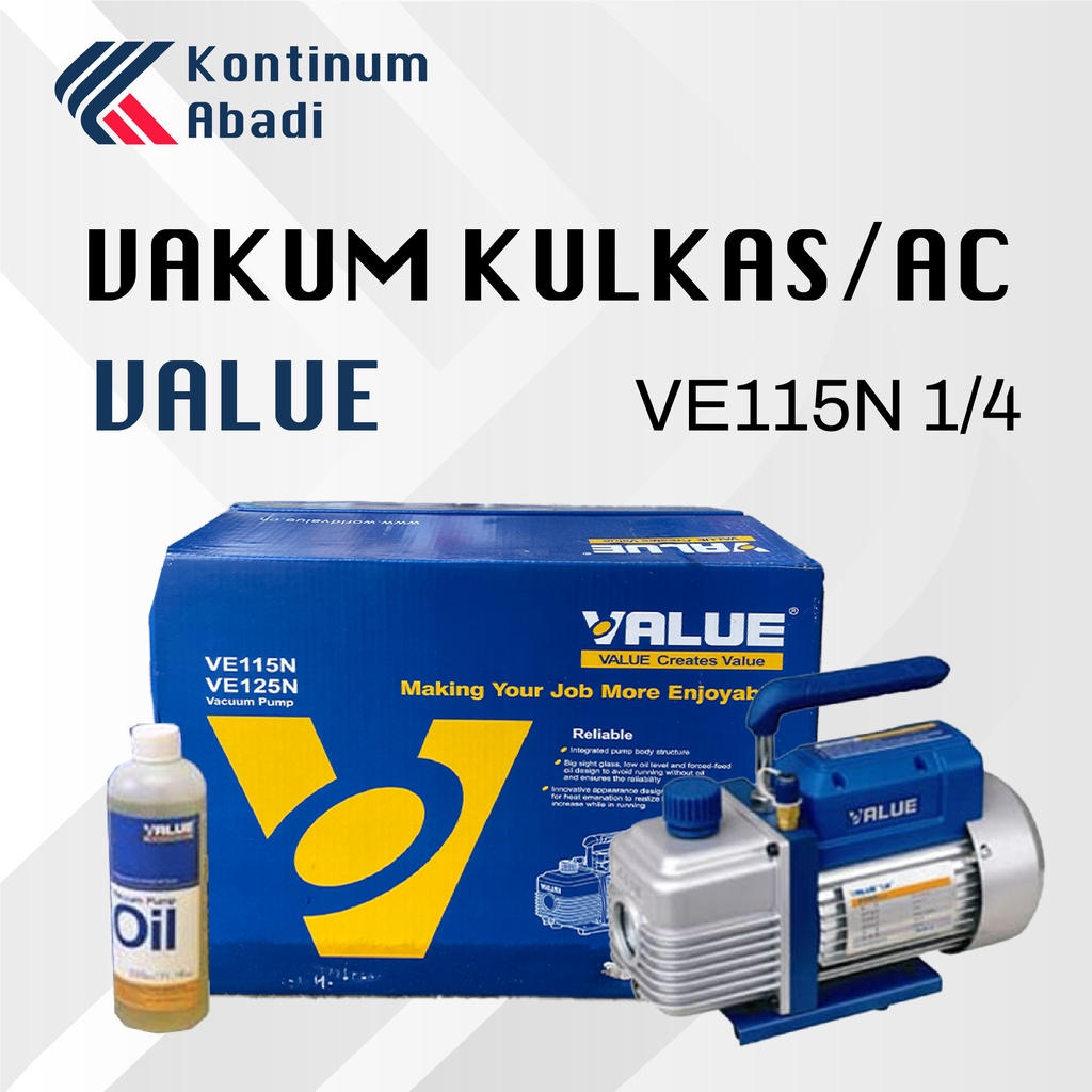 Jual POMPA VAKUM VACUUM AC / KULKAS - VALUE 1/4 HP VE115N | Shopee ...
