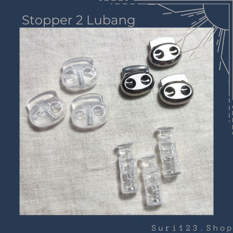 Jual STOPPER TALI / COMPO / STOPPER 2 LUBANG UNTUK PANJANGKAN/PENDEKAN ...