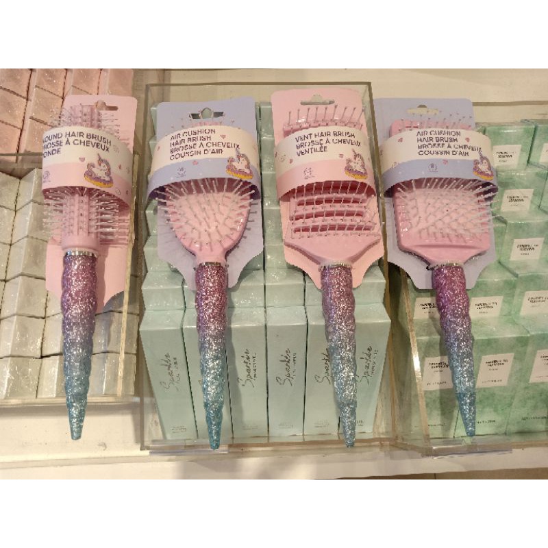 Jual Miniso air cushion hair brush round vent hair brush sisir unicorn ...