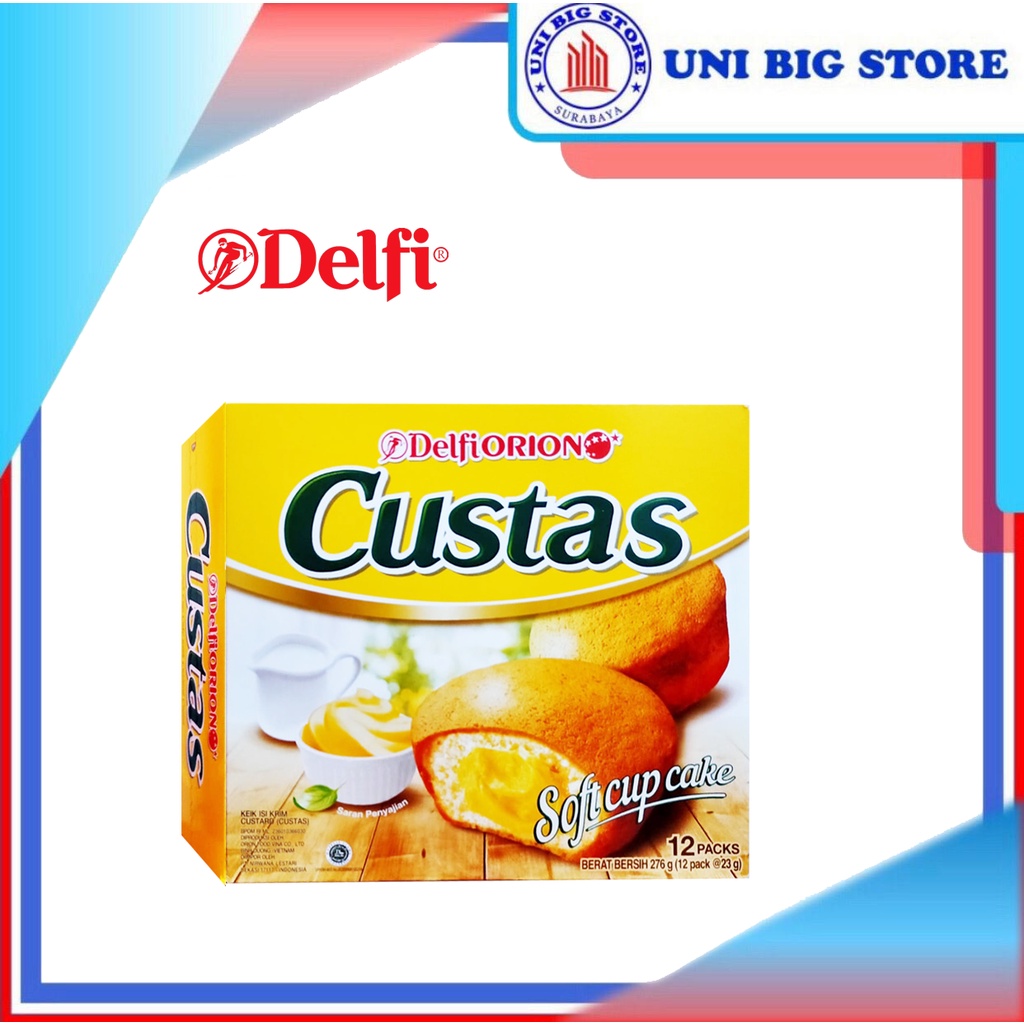 Jual Delfi Orion Soft Cup Cake Custas Pie 276 Gr 12x 23 gr Kue Custard ...