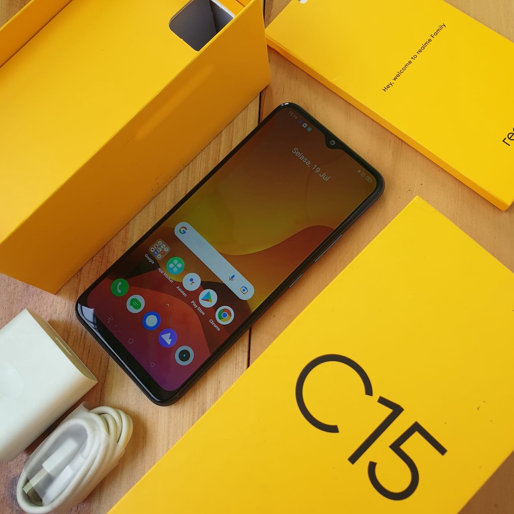 Jual REALME C15 SECOND MEDIATEK 3/64GB & 4/64GB HANDPHONE SECOND HP ...
