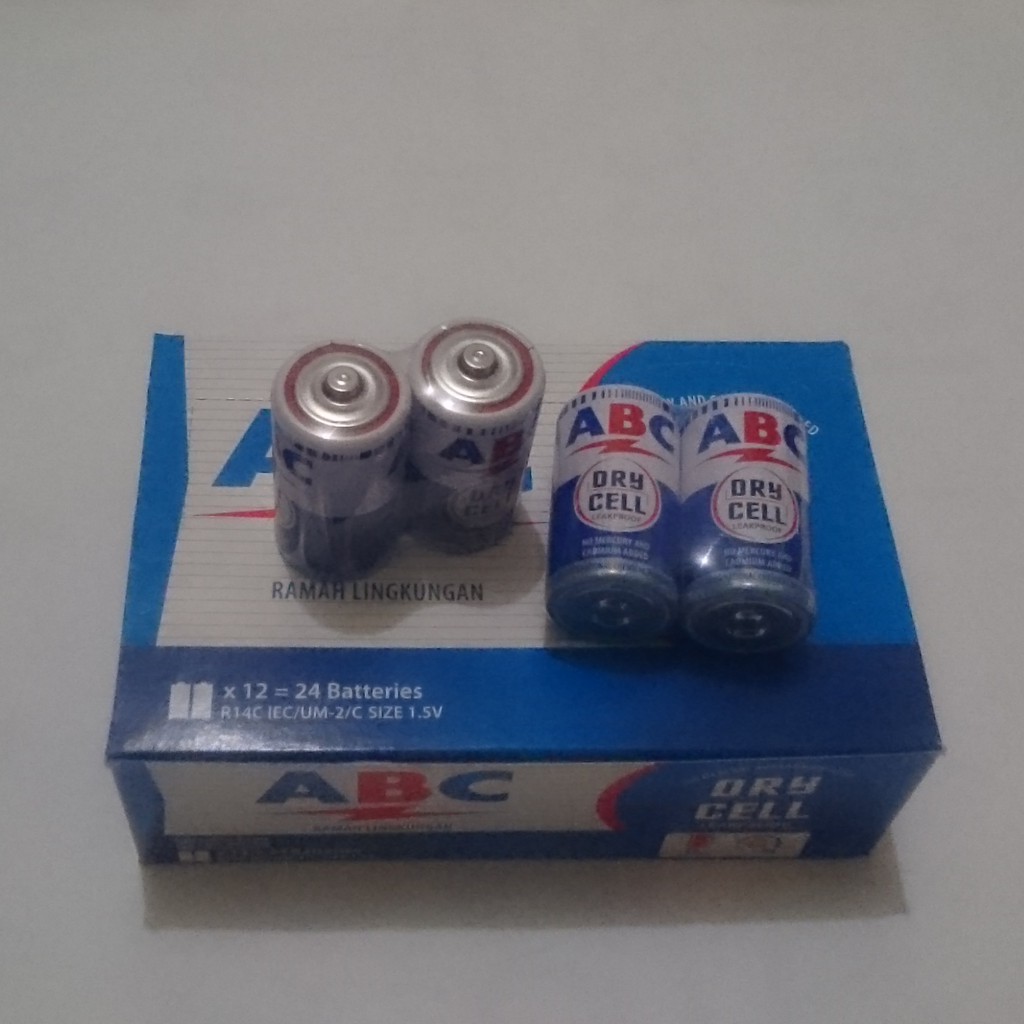 Jual Baterai ABC Biru R14C / C size 1.5V Tanggung | Shopee Indonesia