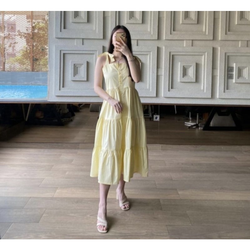 Jual Ester Dress - Yellow / Baju Terusan Kuning Casual Semi Formal ...