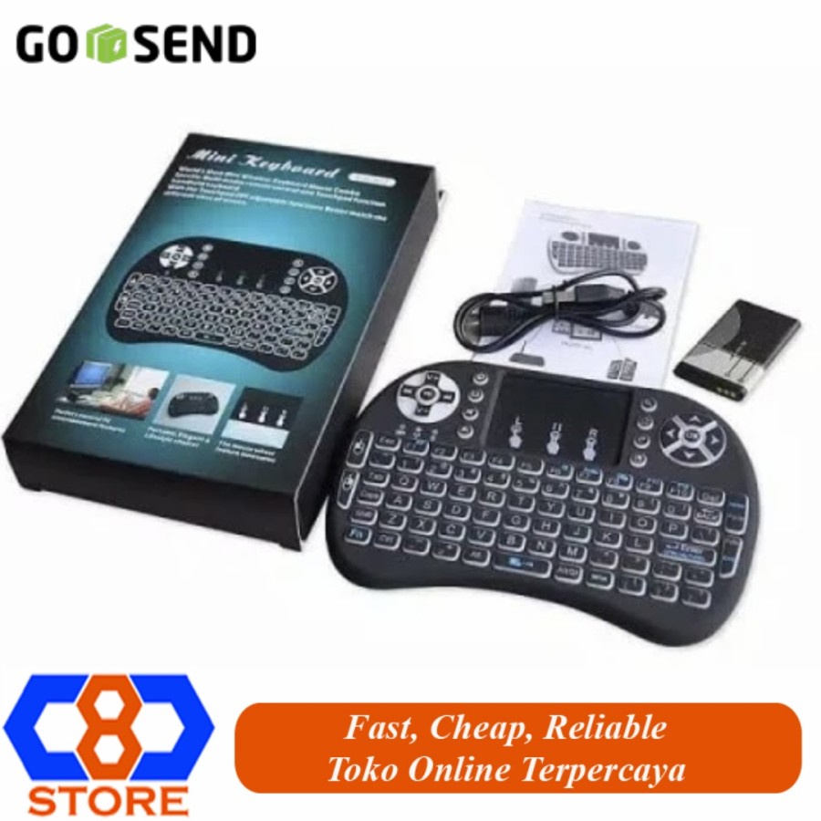 Jual KEYBOARD MINI I8 KEYBOARD ANDROID TV BOX KEYBOARD SMART TV BATERAI ...