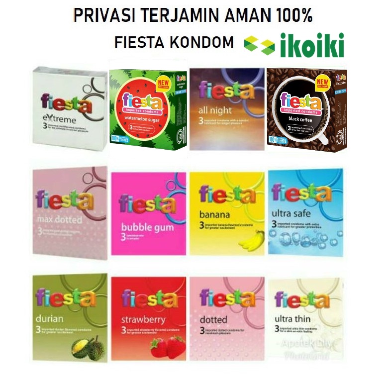 Jual Kondom Fiesta All Varian 3s dan 12s Rasa Baru Watermelon dan Black ...