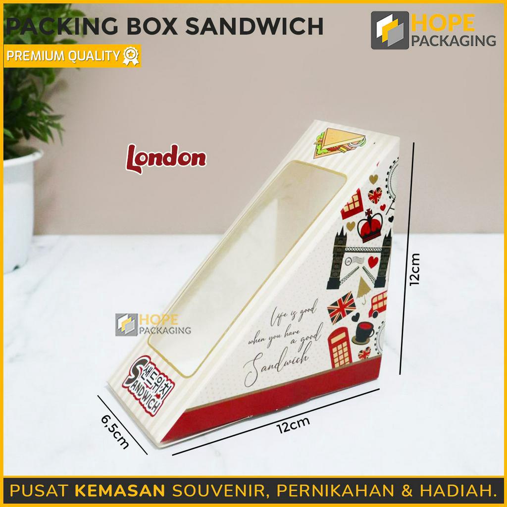 Jual [ ISI 5 PCS ] Box sandwich Kotak roti Sandwich Idul fitri / Kotak ...