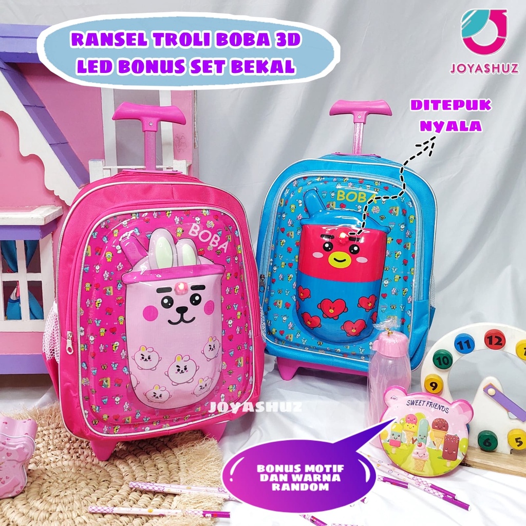 Jual Tas Troli Boba Berbonus - Ransel Troli Boba Anak SD - Tas Troli Sekolah Anak SD Karakter ...