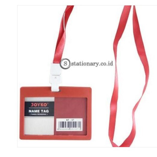 Jual Joyko ID Card Name Tag With Landyard 54X90mm Landscape NT-57 Red ...