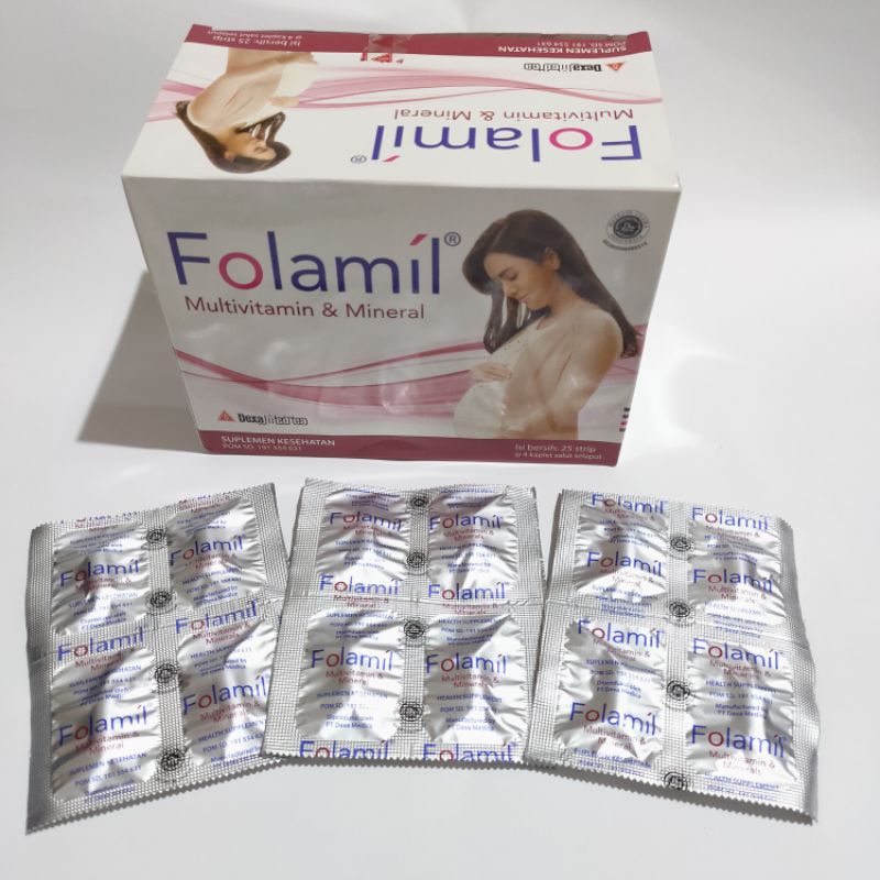Jual Folamil Strip isi 4 kapsul Multivitamin dan Mineral Ibu Hamil ...