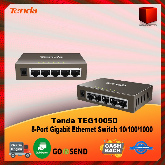 Jual Tenda TEG1005D 5 Port Gigabit Ethernet Switch 10/100/1000 | Shopee Indonesia