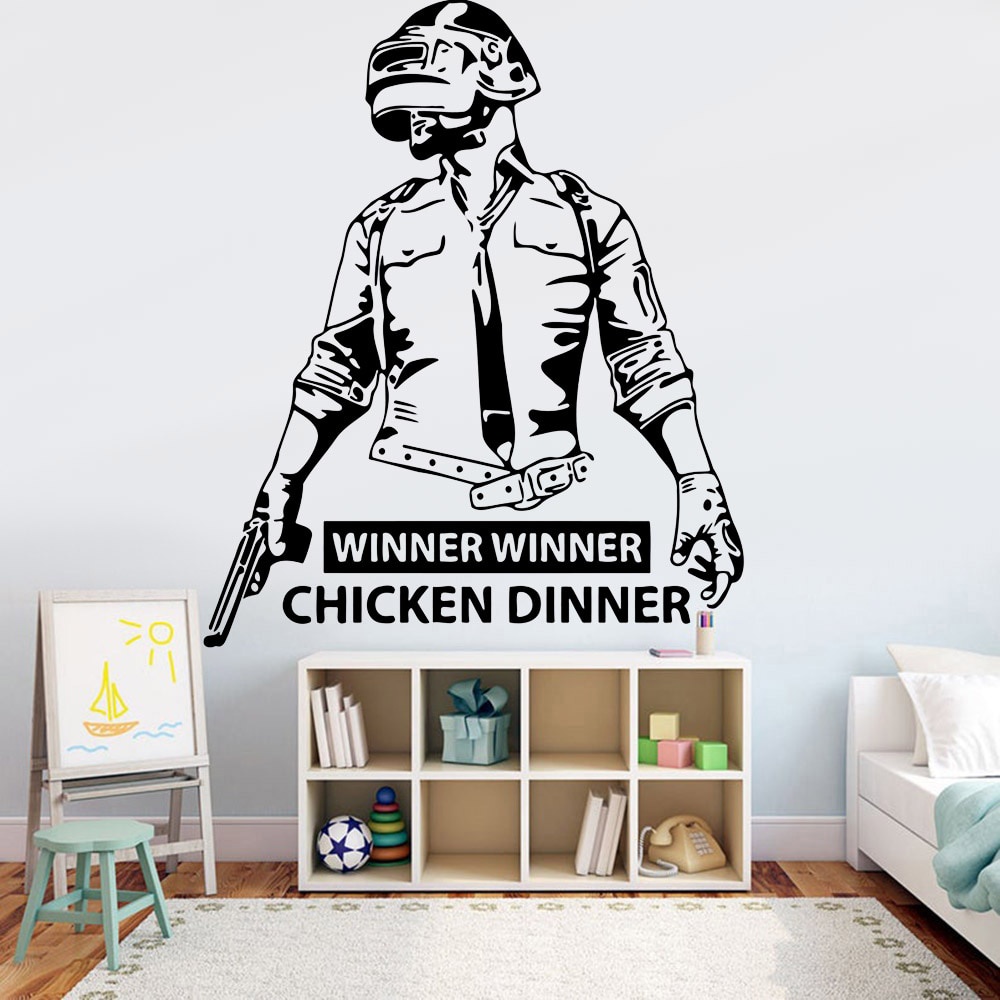 Jual Stiker Dinding Games Wall Sticker Soldier in Helmet Winner Video ...