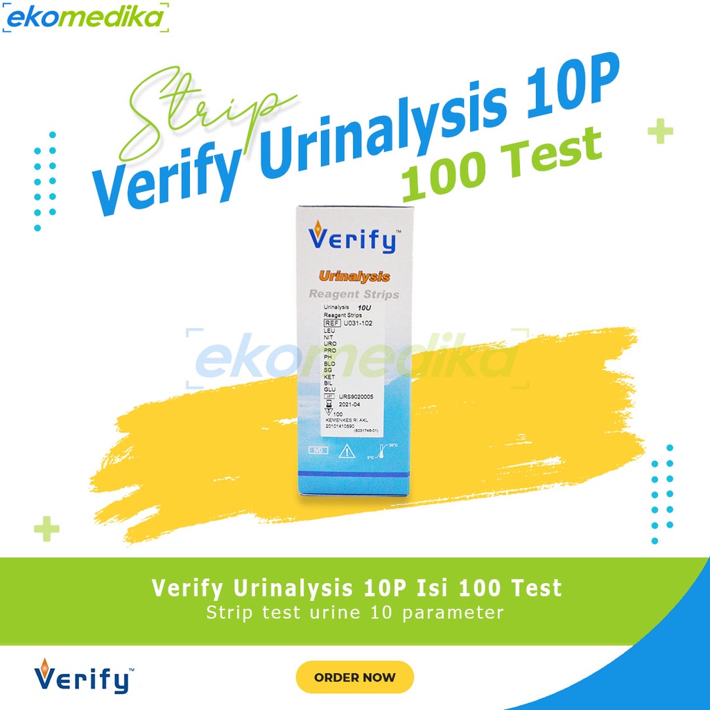 Jual Verify 10P 10 Parameter Urinalysis Reagent Strips Verify 3P 3 ...