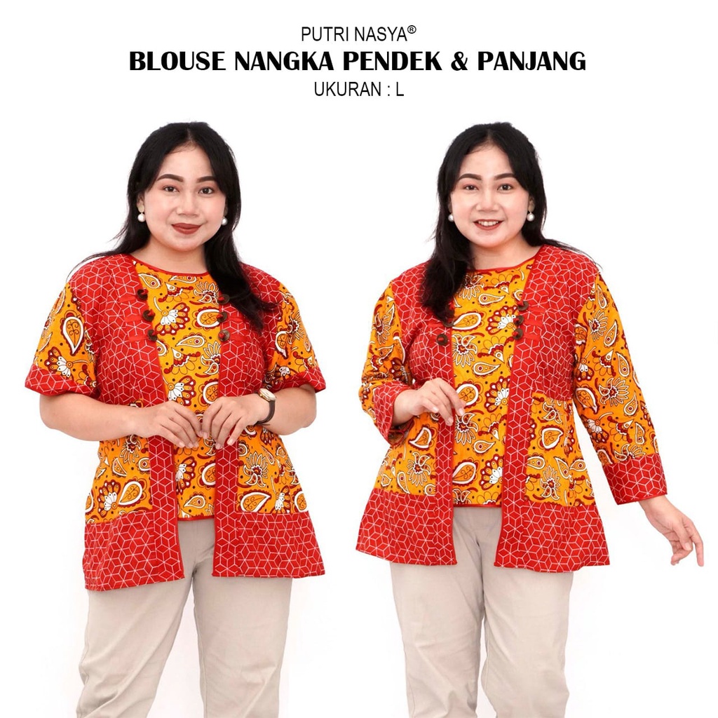 Jual Atasan Batik Blouse Big Size Wanita Lengkap L Xl 2l 3l 4l 5l 6l 7l