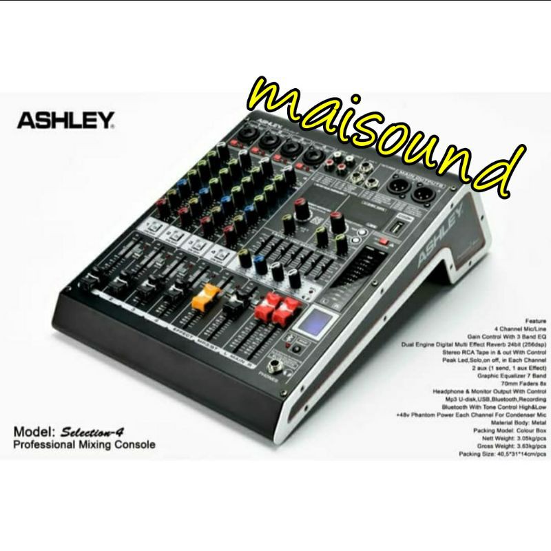 Jual MIXER ASHLEY SELECTION 4 CHANNEL ASHLEY SELECTION4 BLUETOOTH USB ORI | Shopee Indonesia