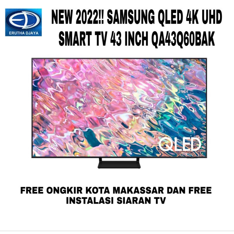 Jual SAMSUNG QLED 43 Inch Smart 4K Crystal UHD TV QA43Q60BA | Shopee ...