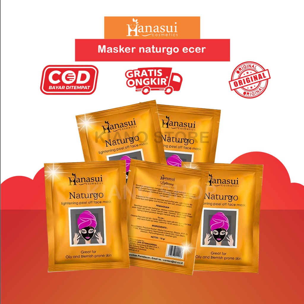 Jual Hanasui Naturgo Mask - Peel Off Masker Hitam Komedo - Sachet Murah ...