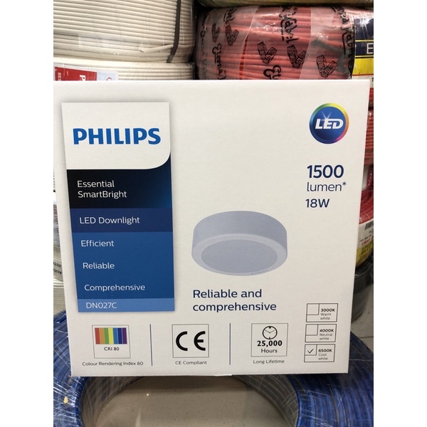 Jual Lampu downlight panel led philips outbow ditempel 18w putih ...