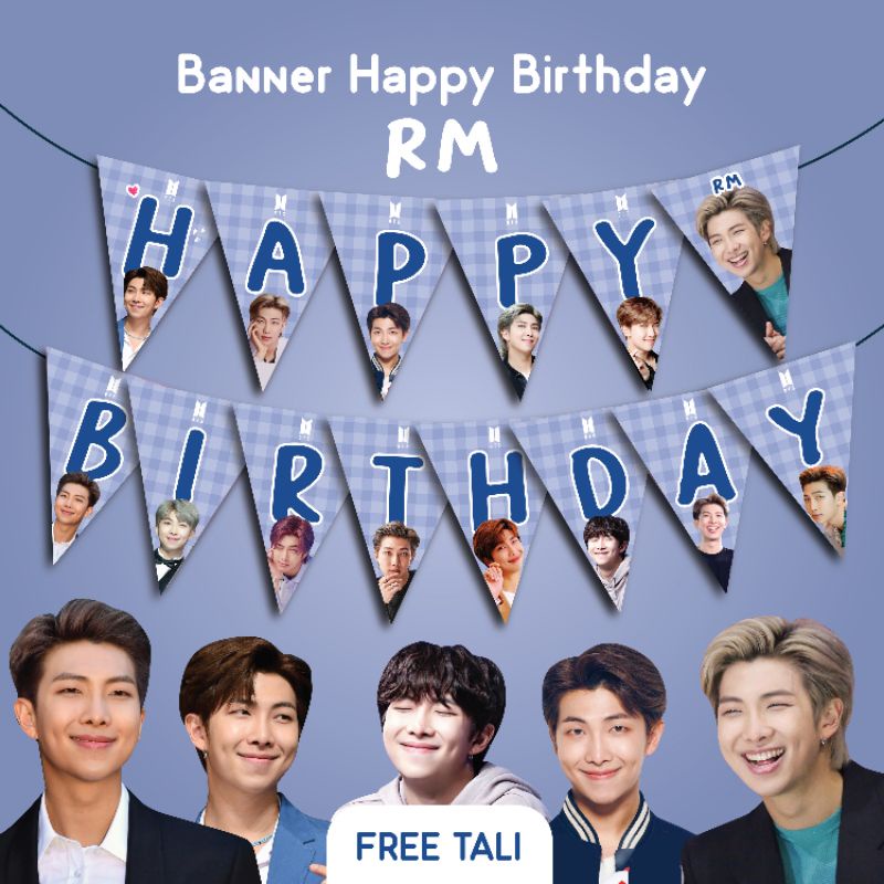 Jual BANNER HAPPY BIRTHDAY RM BTS DEKORASI HIASAN DINDING KOYA HBD ULANG TAHUN DEKORASI ULTAH ...