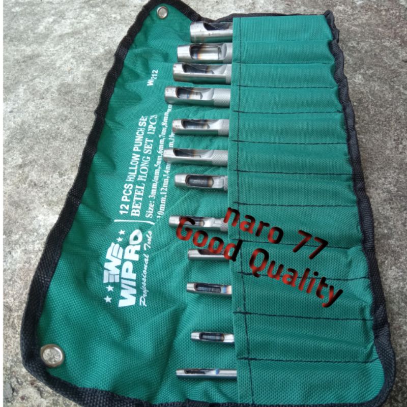 Jual Plong Set Alat Pembolong Gasket Kayu 12 pcs WIPRO Hollow Punch ...