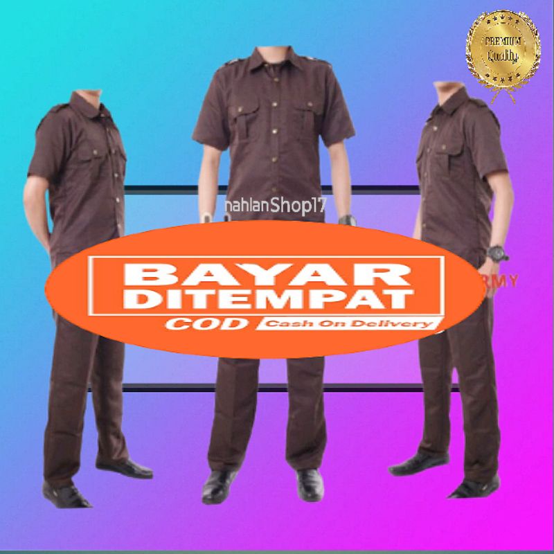 Jual BAJU SERAGAM SECURITY SATPAM COKLAT PENDEK PDH PDL BAJU SET PDH SECURITY STELAN | Shopee ...