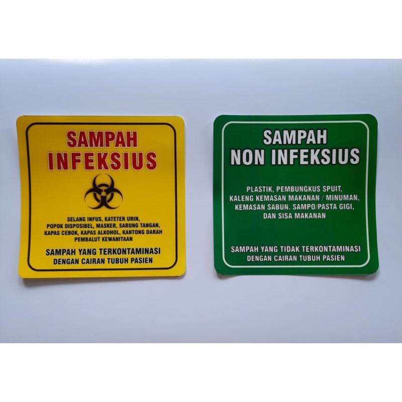 Jual Stiker Sampah Infeksius dan Stiker Sampah Non Infeksius | Stiker ...
