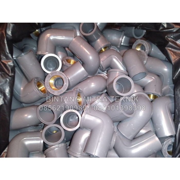 Jual KNEE DRAT DALAM KDD PVC 1/2" AW / Faucet Elbow METAL Kuningan | Shopee Indonesia