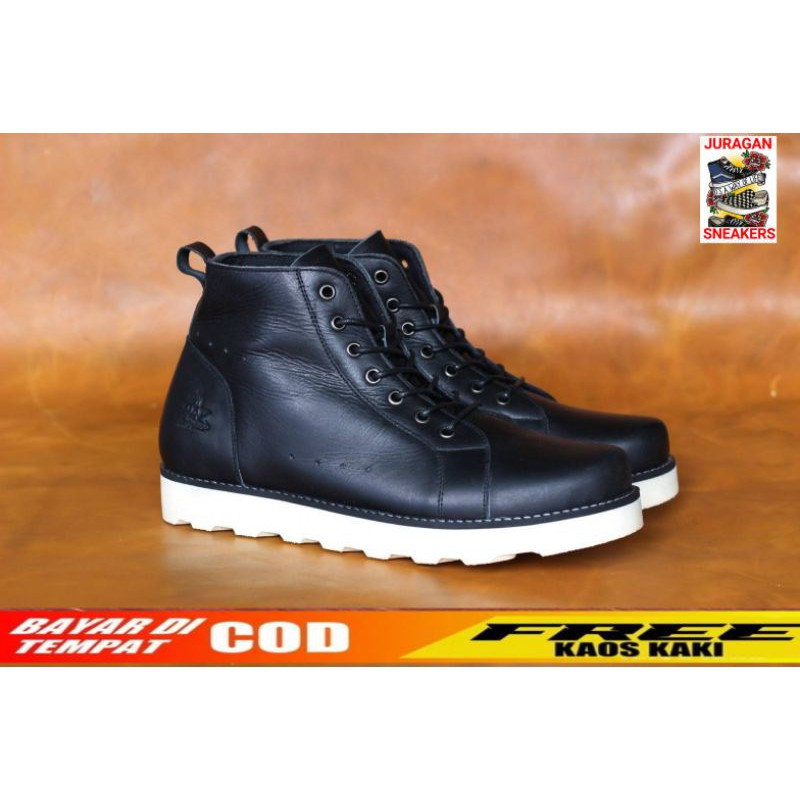 Jual BASENJI BLACK - JS x WOLF | SEPATU BOOTS KULIT SAPI ASLI KASUAL FORMAL OUTDOOR TRACKING ...
