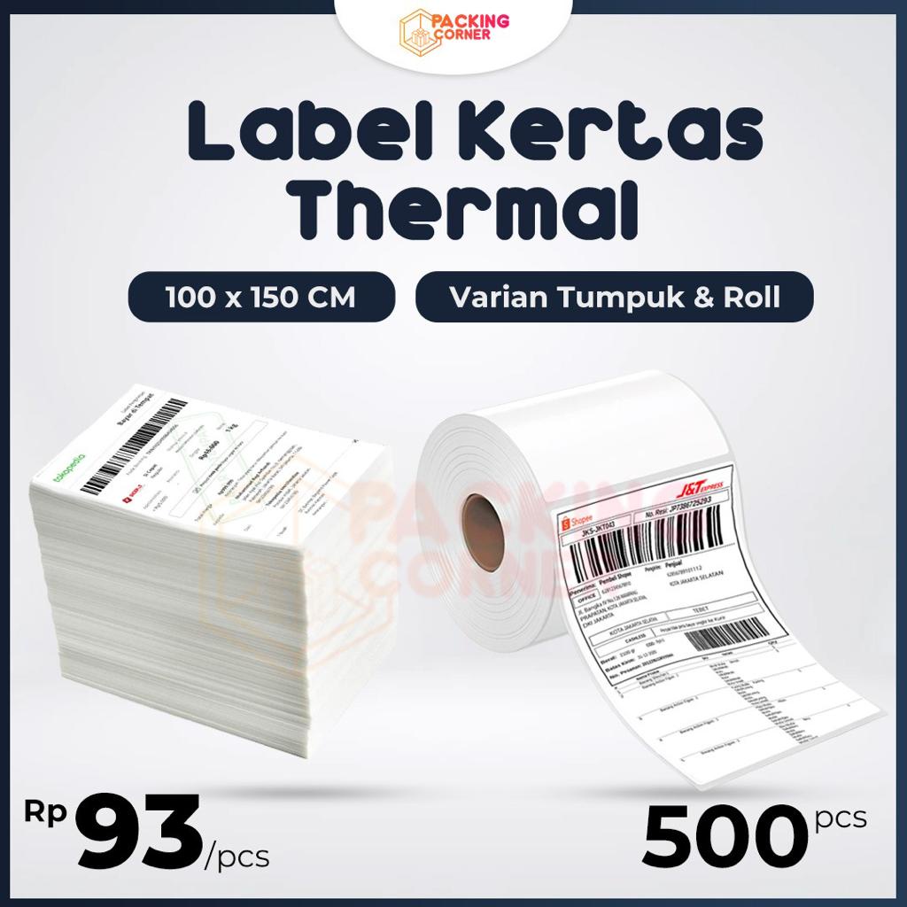 Jual Kertas Sticker Thermal Label Resi Ekspedisi 500 pcs 100x150 mm 10x15 cm | Shopee Indonesia
